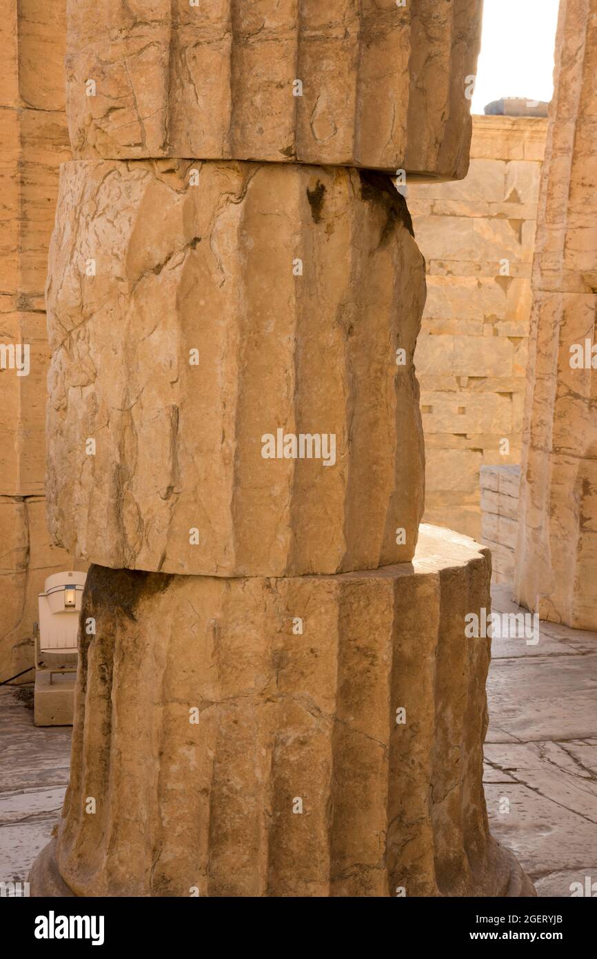 details of the construction of the columns of Acropolis in Athens in Greece Stock Photo - Alamy