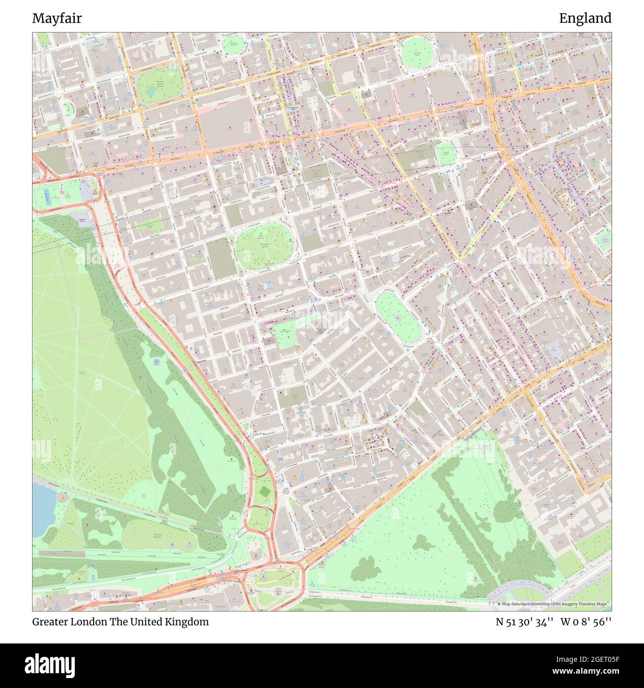 Mayfair map london Cut Out Stock Images & Pictures - Alamy