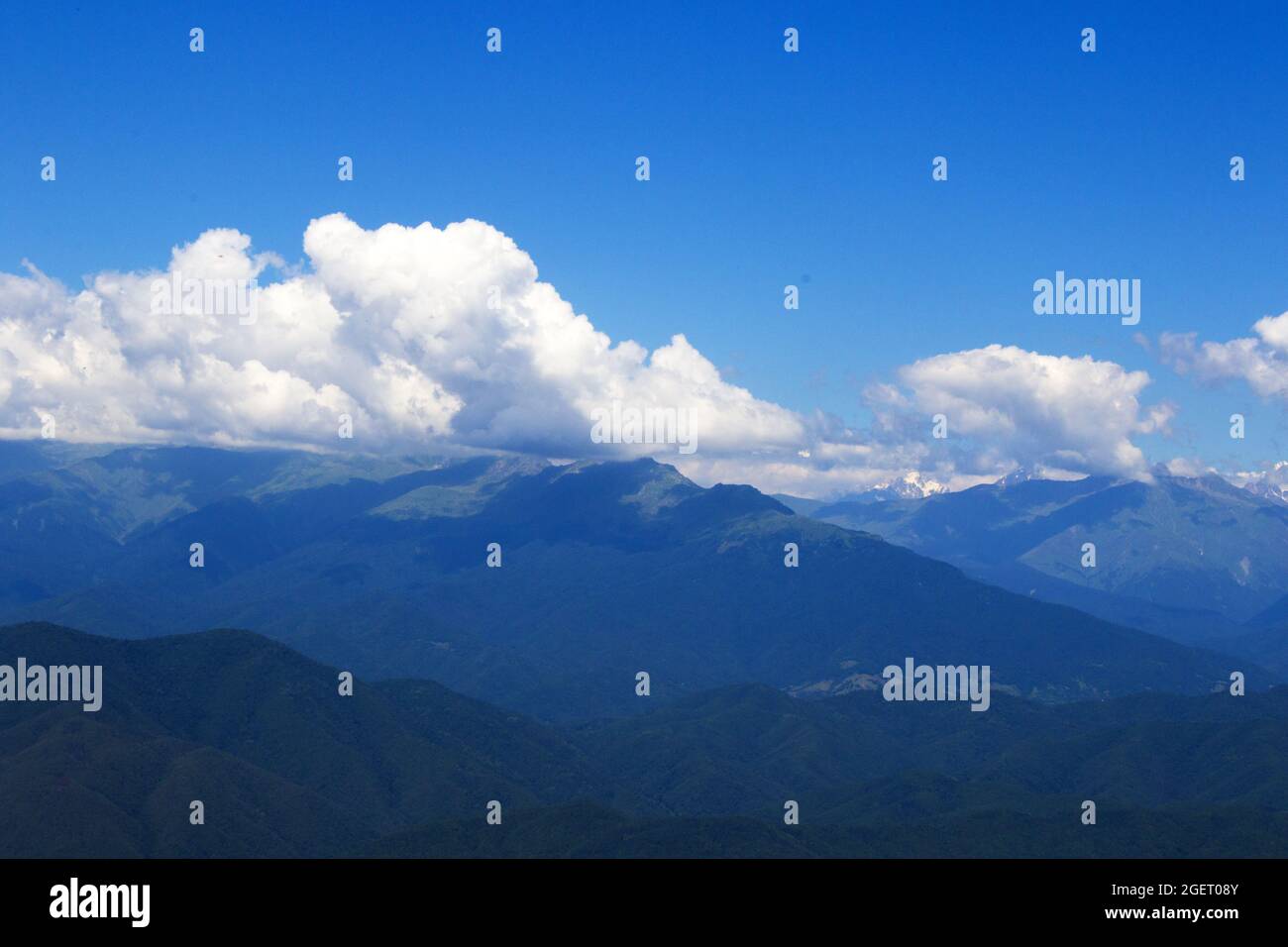 Amazing scenery of the mountain ranges in Racha, Georgia Stock Photo ...