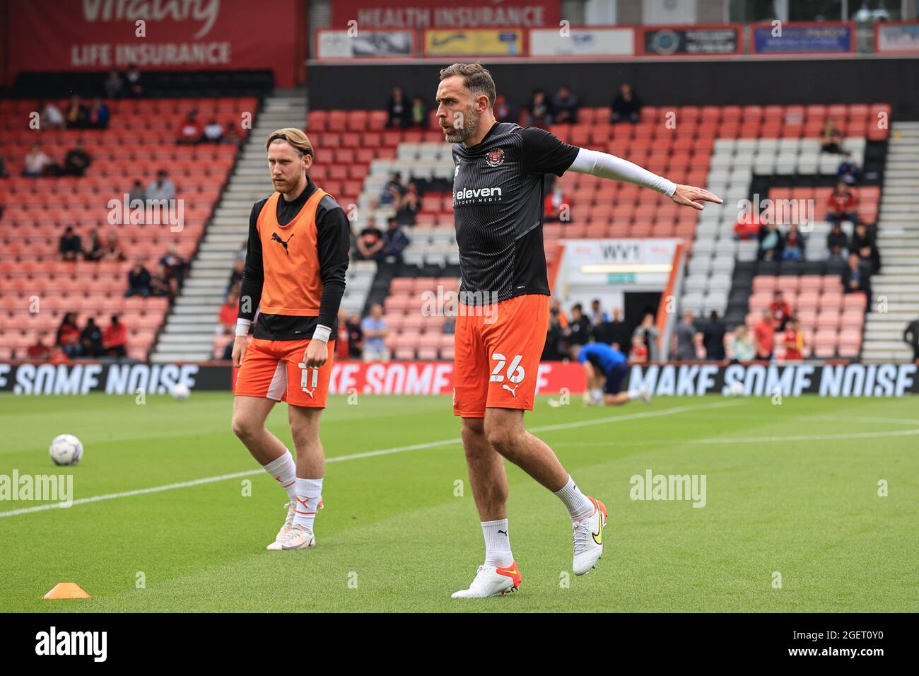 Bournemouth, UK. 21st Aug, 2021. Richard Keogh #26 of Blackpool during ...
