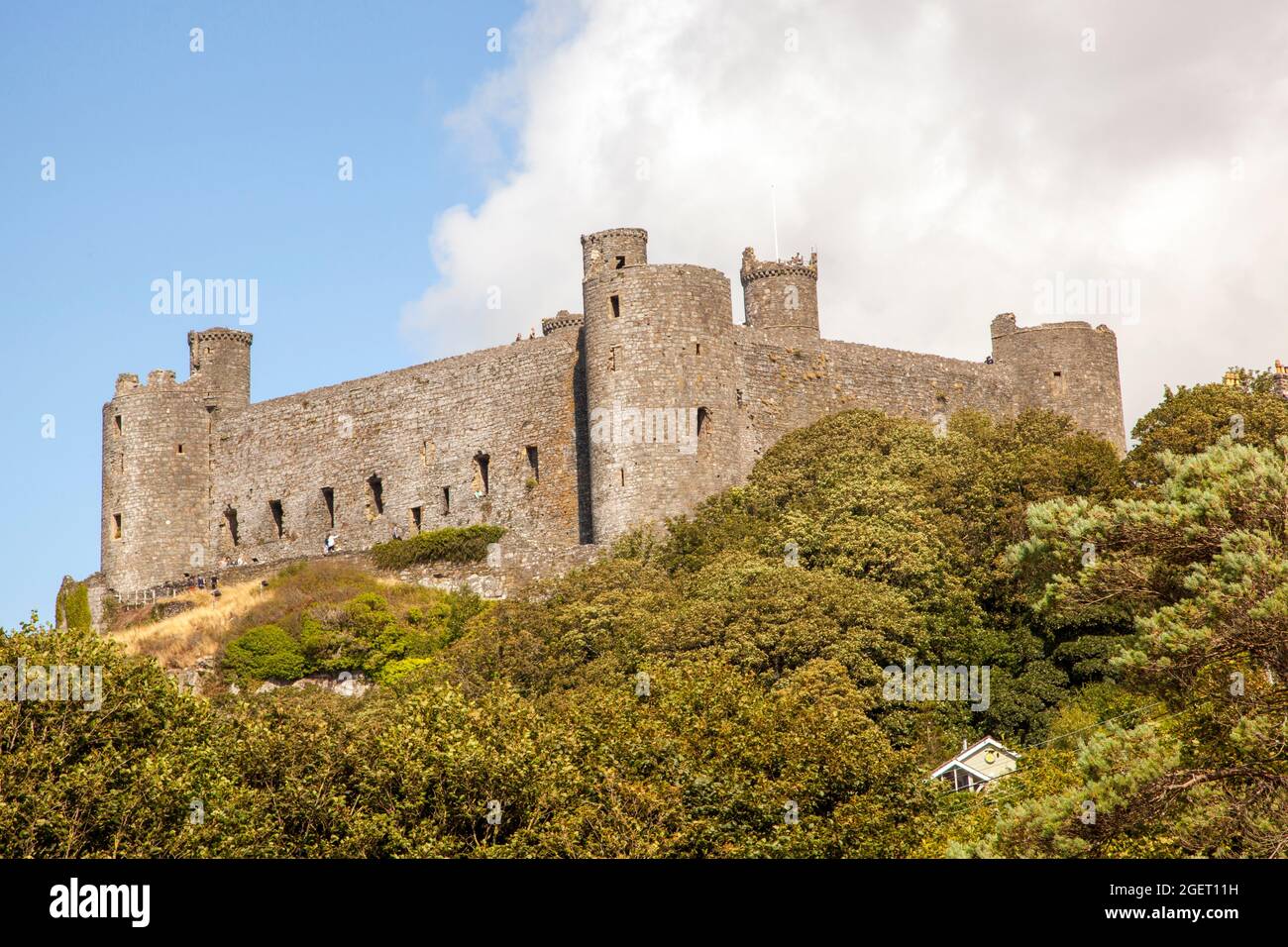 Harlech Castle in Gwynedd, North Wales is a Grade I-listed medieval ...