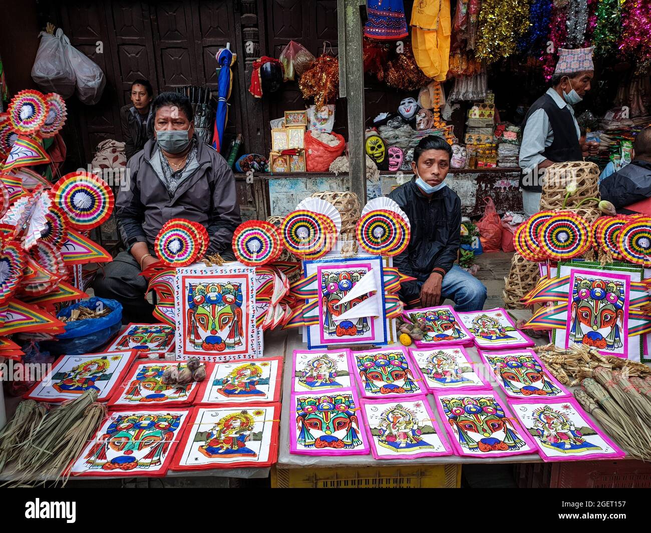 Kathmandu, Bagmati, Nepal. 21st Aug, 2021. Nepali people sell cow-head ...