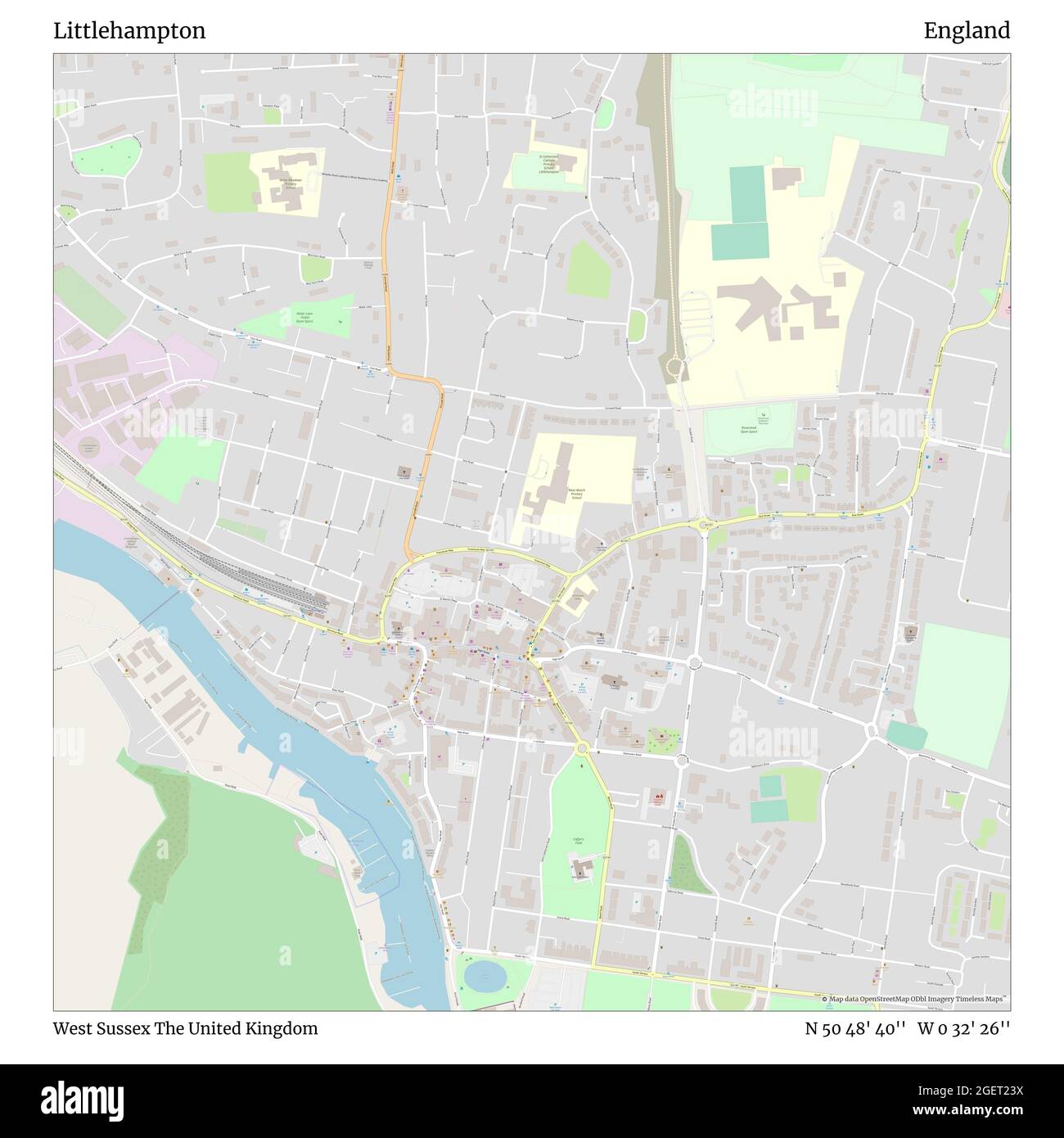 Littlehampton map Cut Out Stock Images & Pictures - Alamy