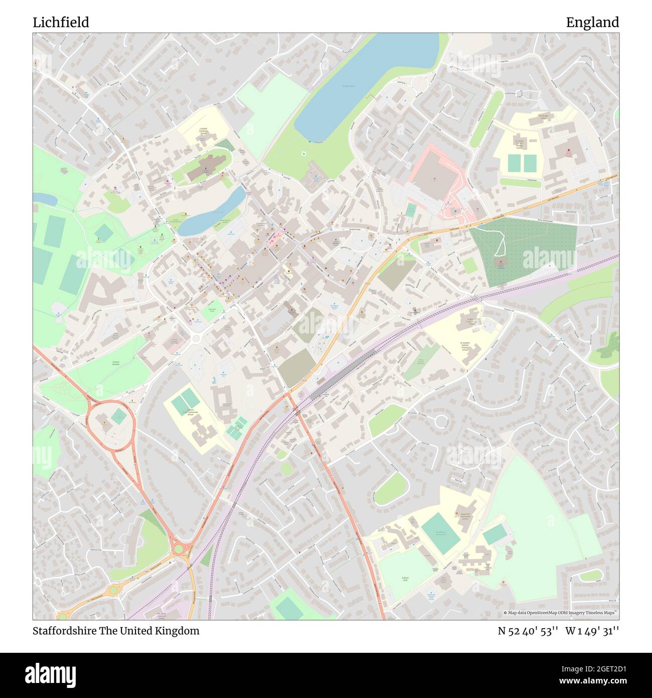 Lichfield map Cut Out Stock Images & Pictures - Alamy