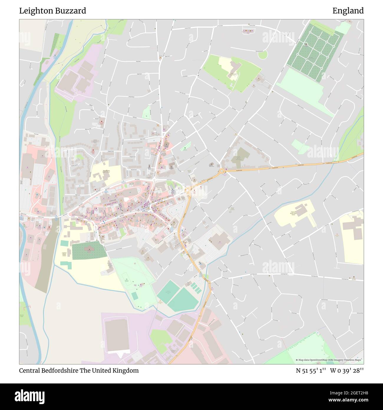 Map of leighton buzzard Cut Out Stock Images & Pictures - Alamy