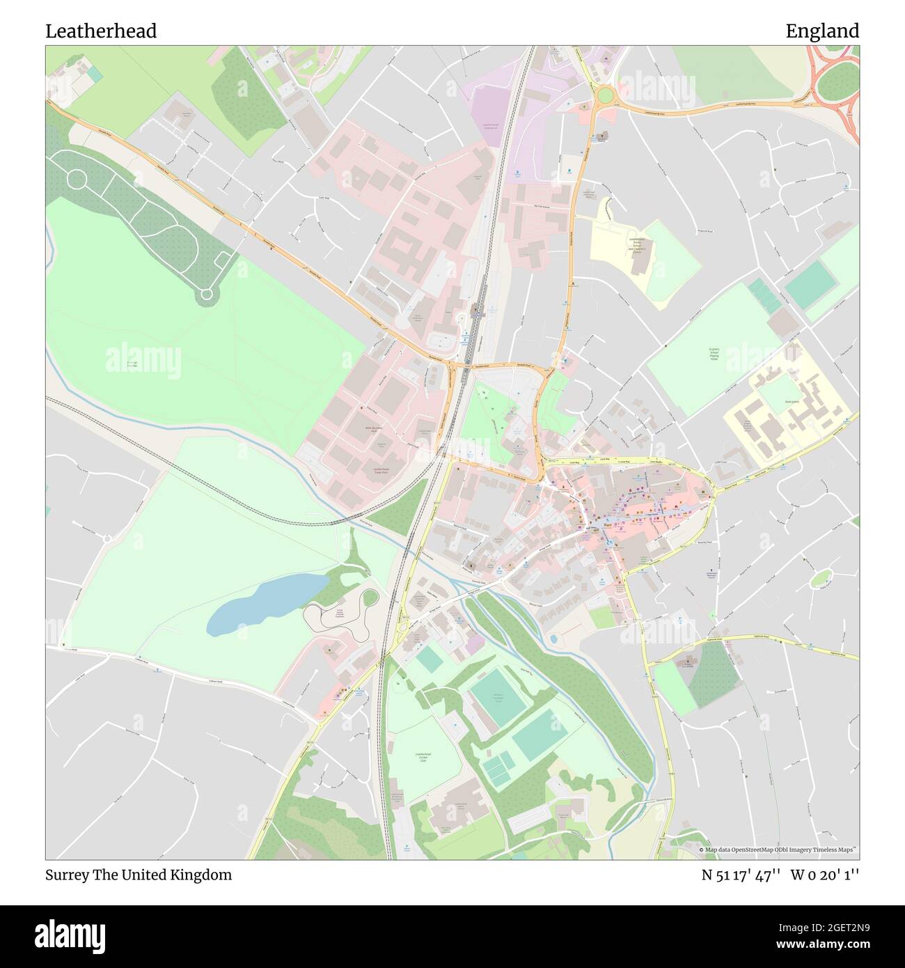 Map of leatherhead hi-res stock photography and images - Alamy