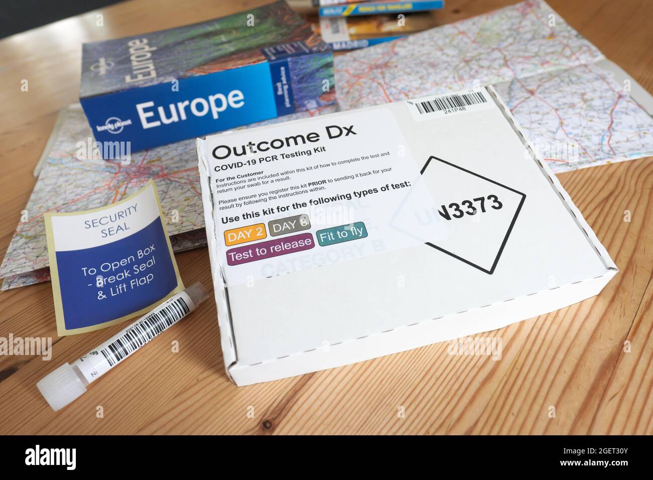 Coronavirus Covid-19 PCR home testing kit as used by returning UK ...