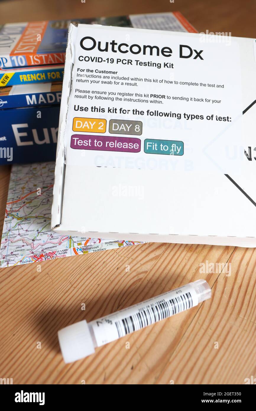Coronavirus Covid-19 PCR home testing kit as used by returning UK ...