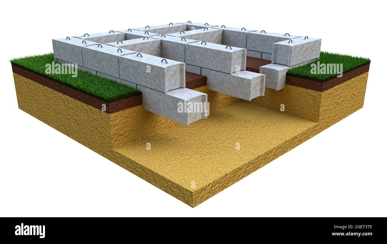 precast concrete panel base, isolated digital industrial 3D ...