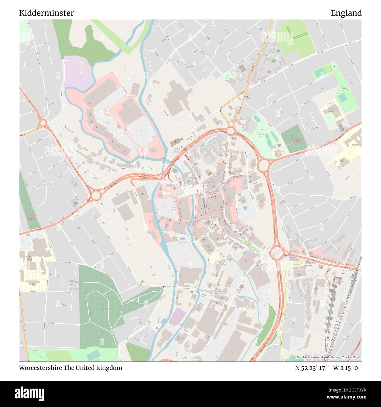 Map of kidderminster Cut Out Stock Images & Pictures - Alamy