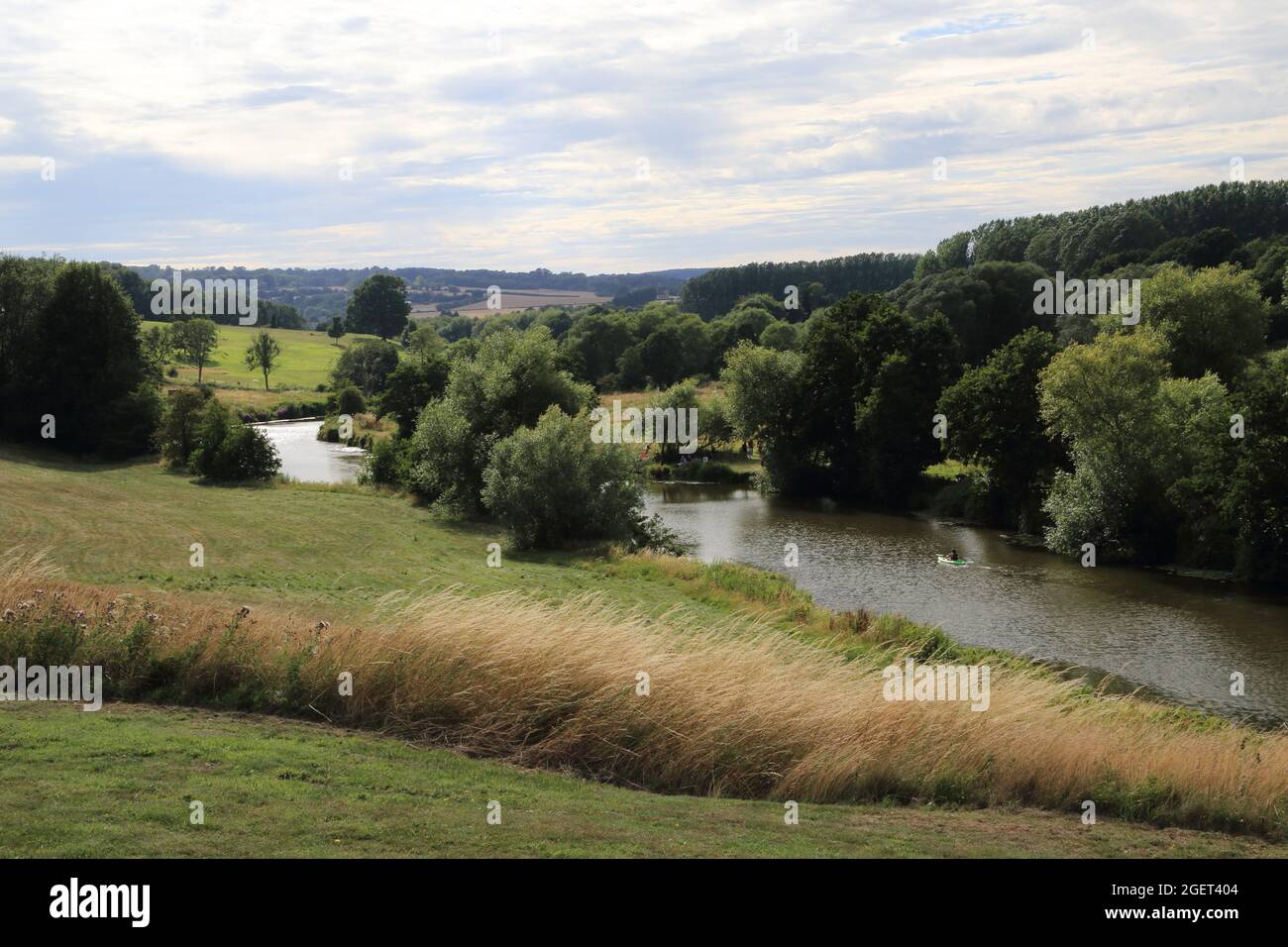 View of Medway river from close to West Farleigh, Maidstone, Kent ...