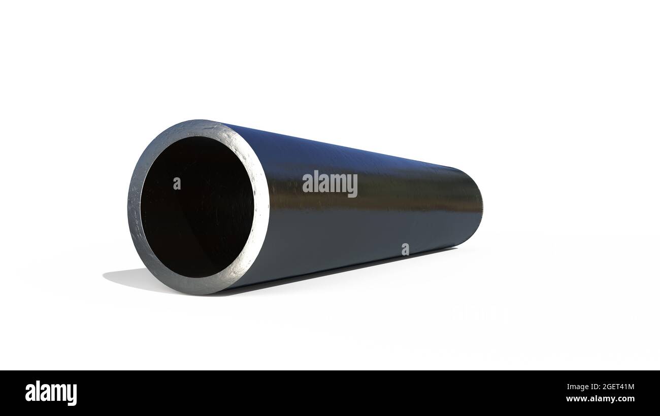 Round pipe rolled metal - isolated cg industrial 3D rendering Stock ...