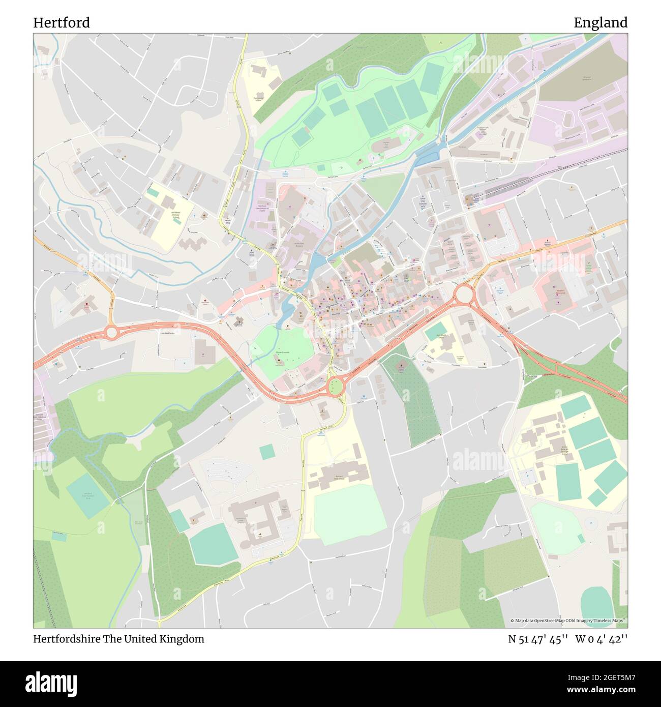 Hertford map Cut Out Stock Images & Pictures - Alamy