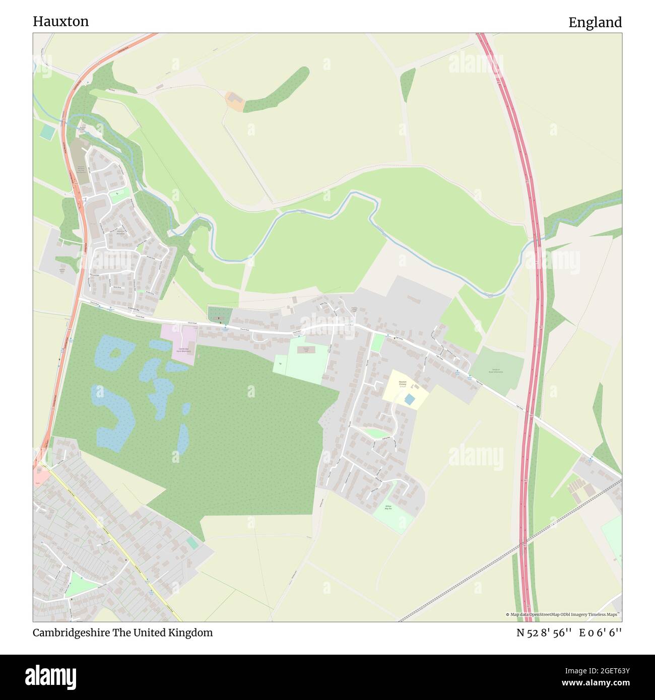 Hauxton, Cambridgeshire, United Kingdom, England, N 52 8' 56'', E 0 6 ...