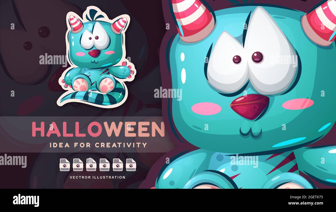 Cartoon character childish halloween monster Stock Vector Image & Art ...