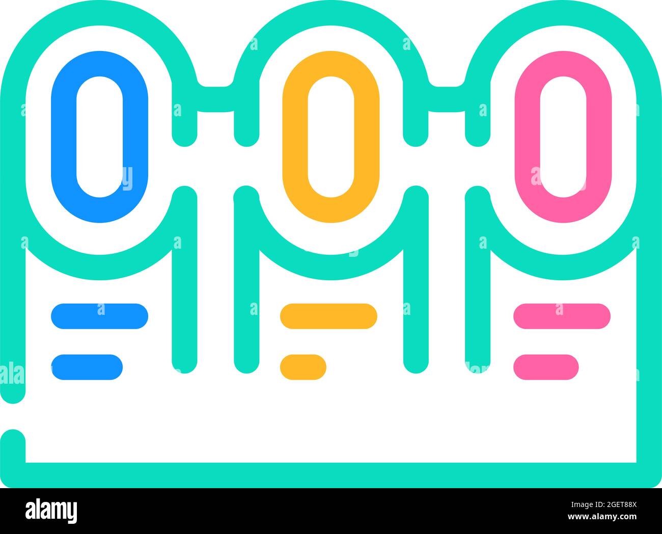 waste sorting bins color icon vector illustration Stock Vector Image ...