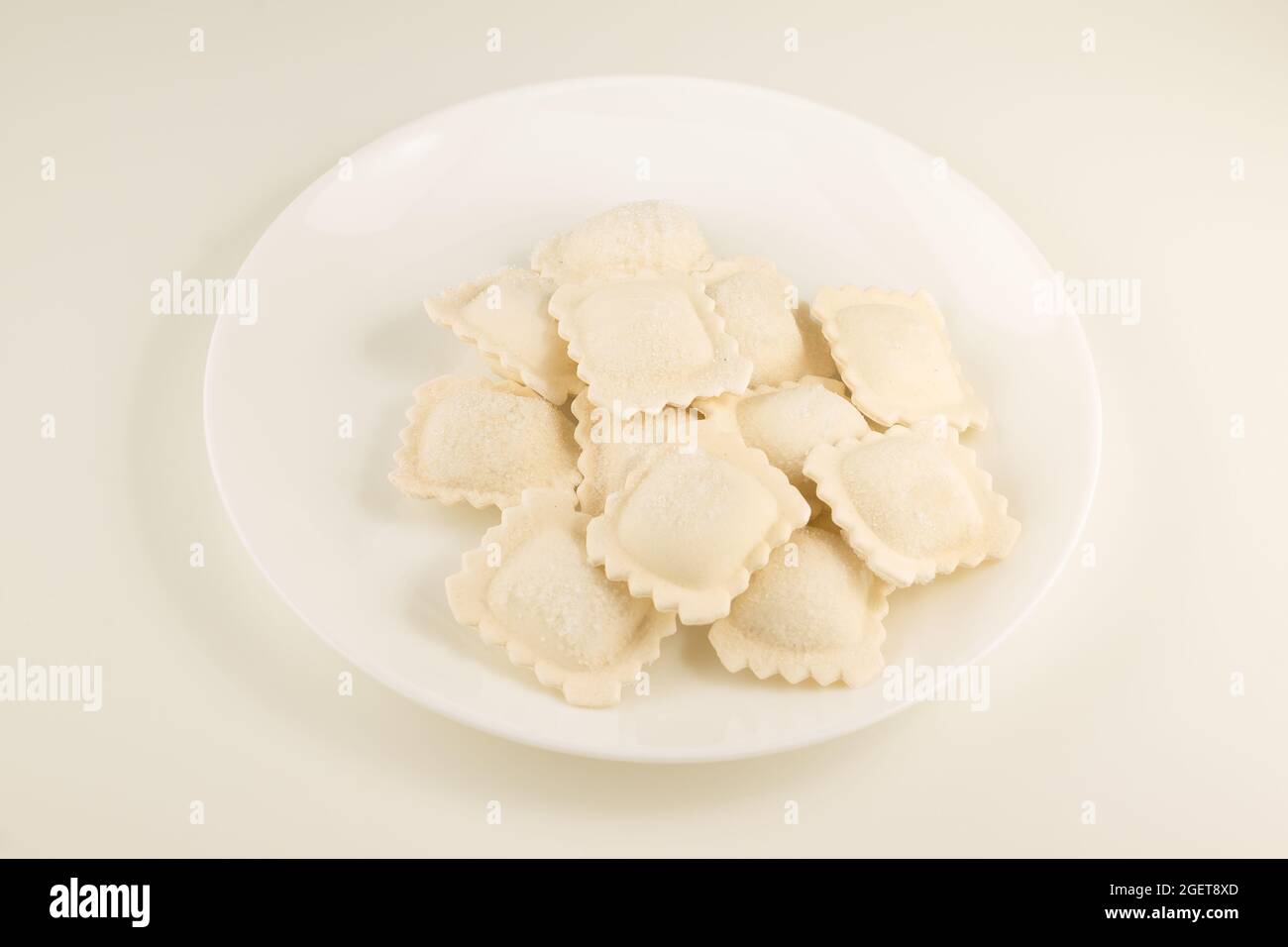 frozen dumpling covered with frost isolated on white background Stock ...