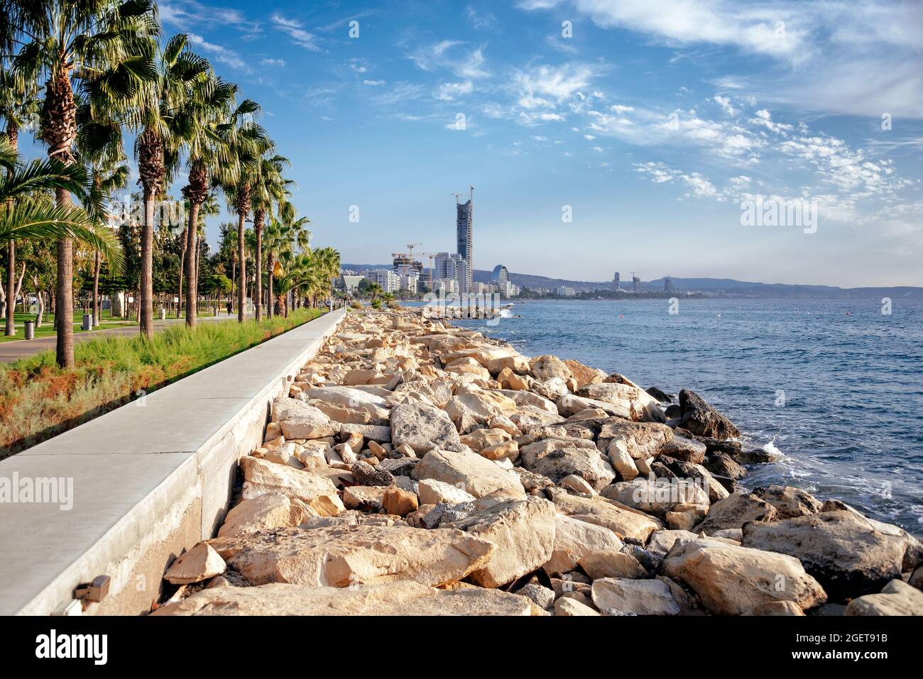 View of Limassol seaside park. Cyprus Stock Photo - Alamy
