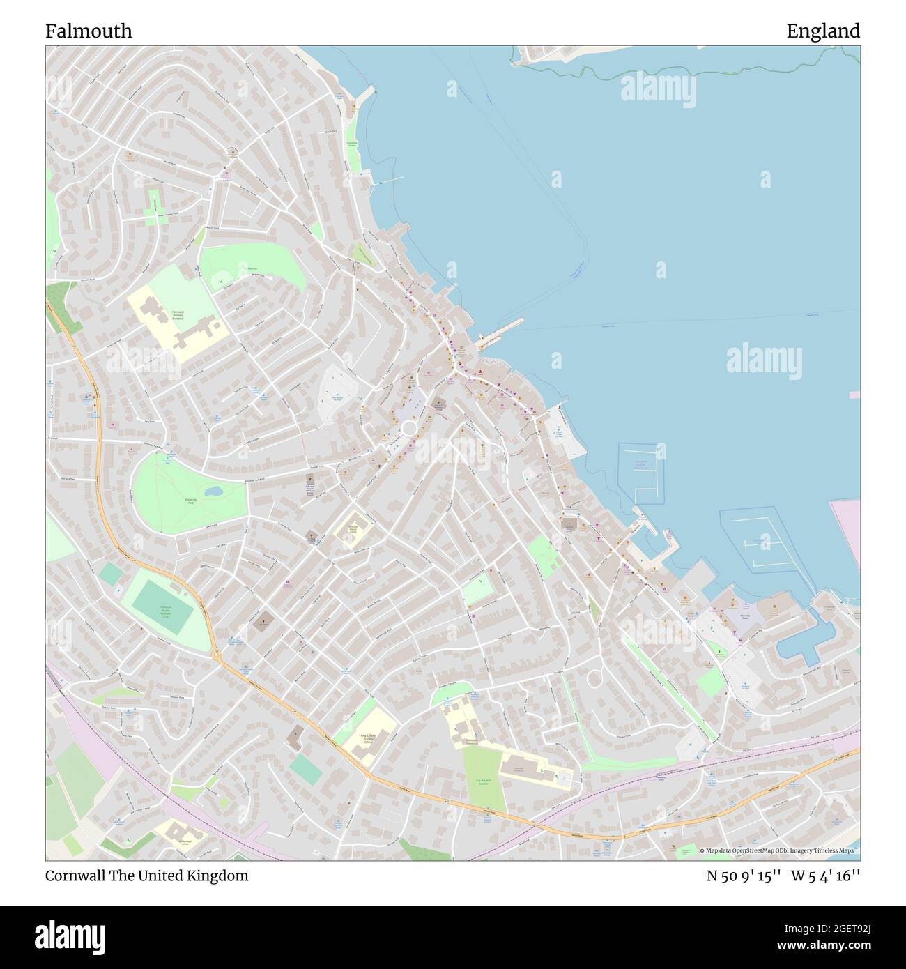 Falmouth map hi-res stock photography and images - Alamy