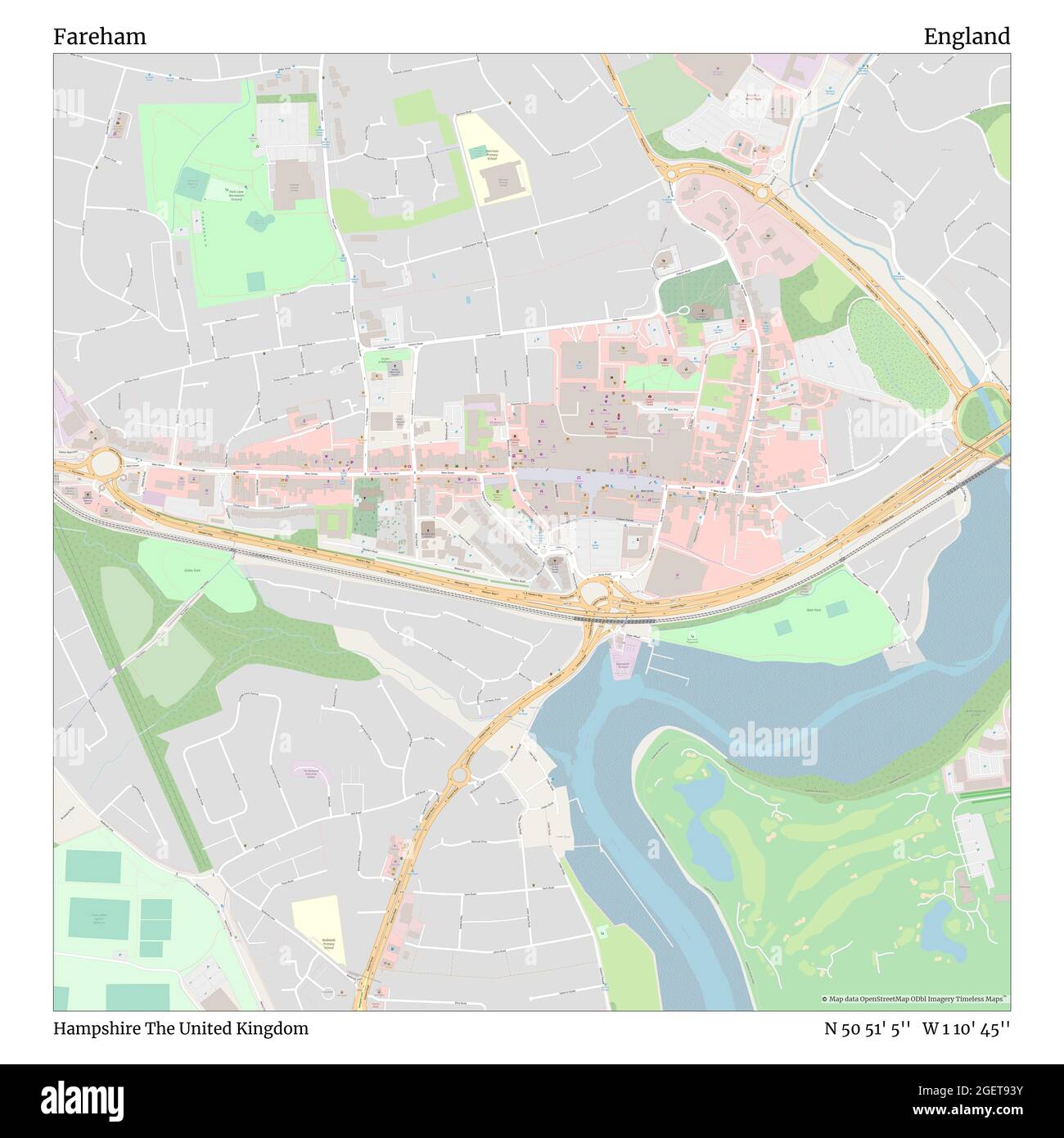 Map of fareham hampshire Cut Out Stock Images & Pictures - Alamy