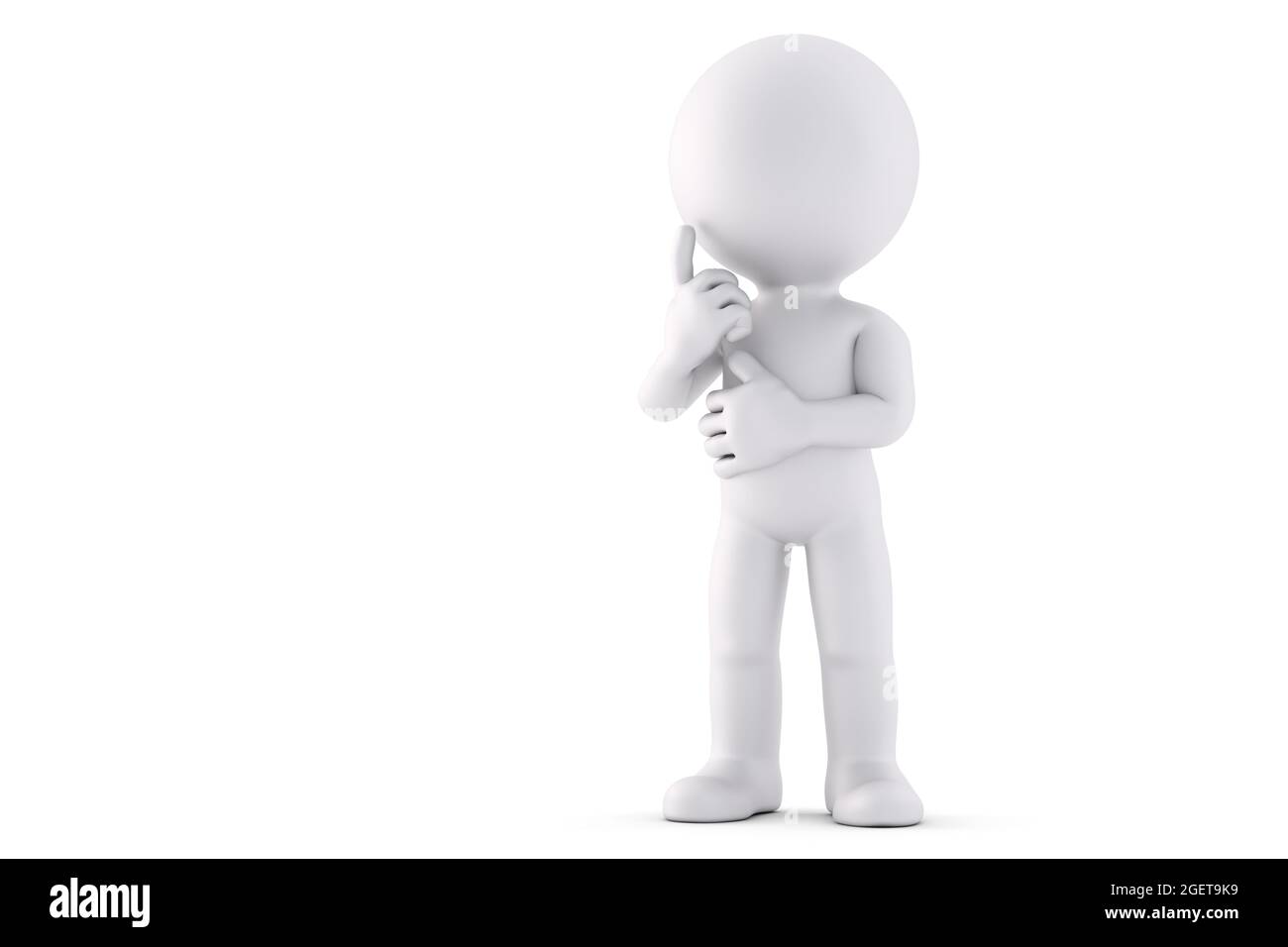 Thinking pensive behavior. 3D illustration. Isolated Stock Photo - Alamy