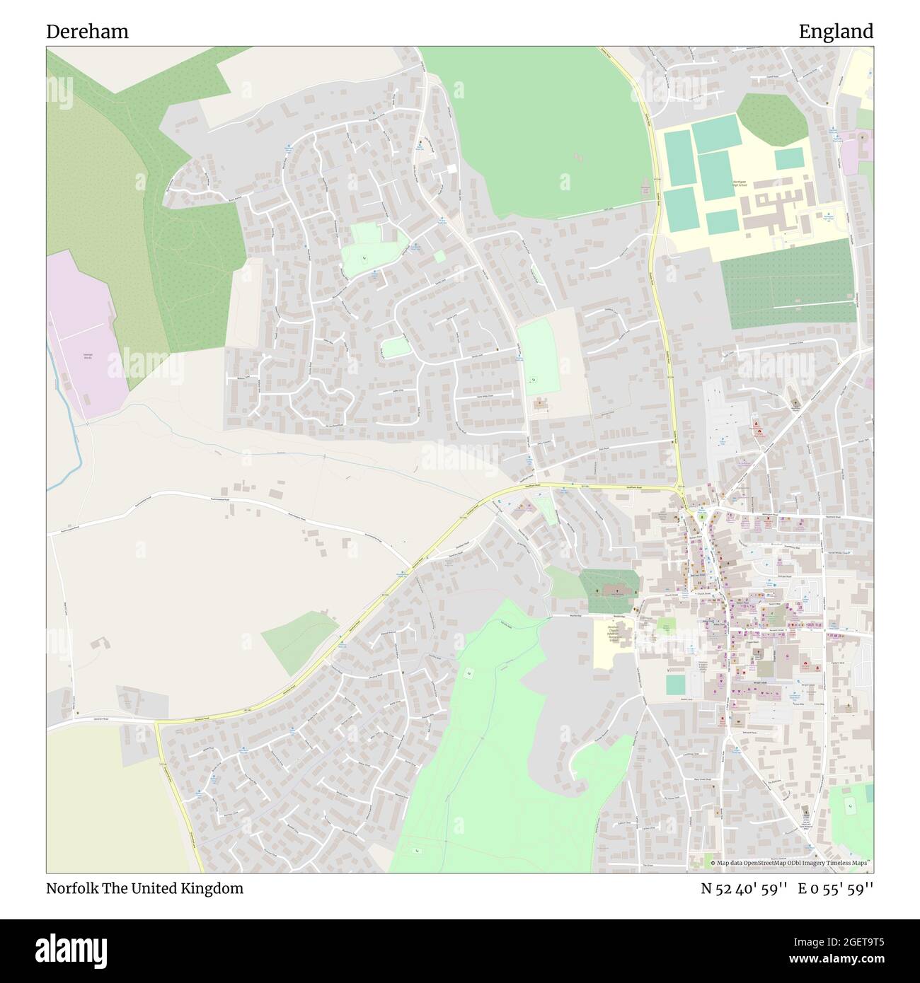 Map of dereham Cut Out Stock Images & Pictures - Alamy