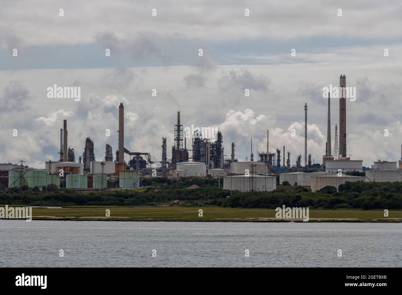fawley oil refinery, petrochemical plant, exon mobil refinery, oil ...