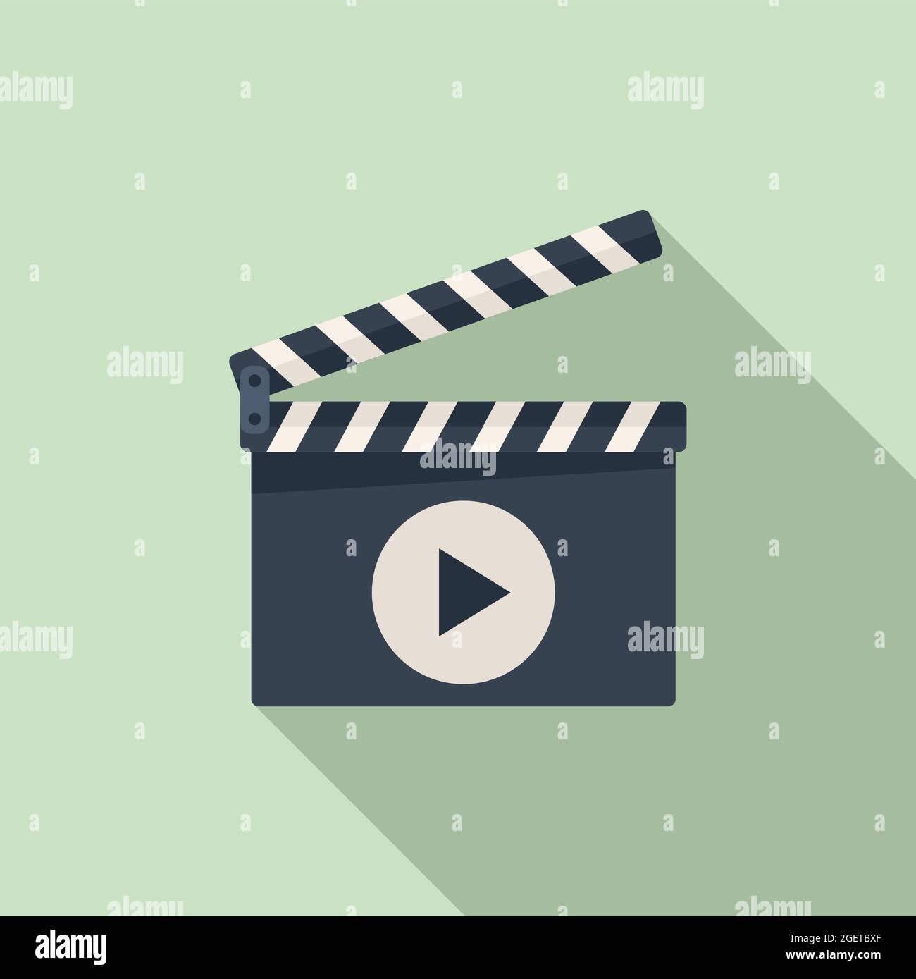 Cinema clapper icon flat vector. Clap board Stock Vector Image & Art ...