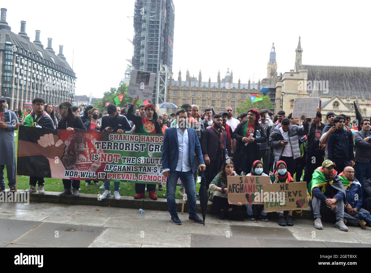 London, UK. 21st August 2021. Protesters at a STOP KILLING AFGHANS ...