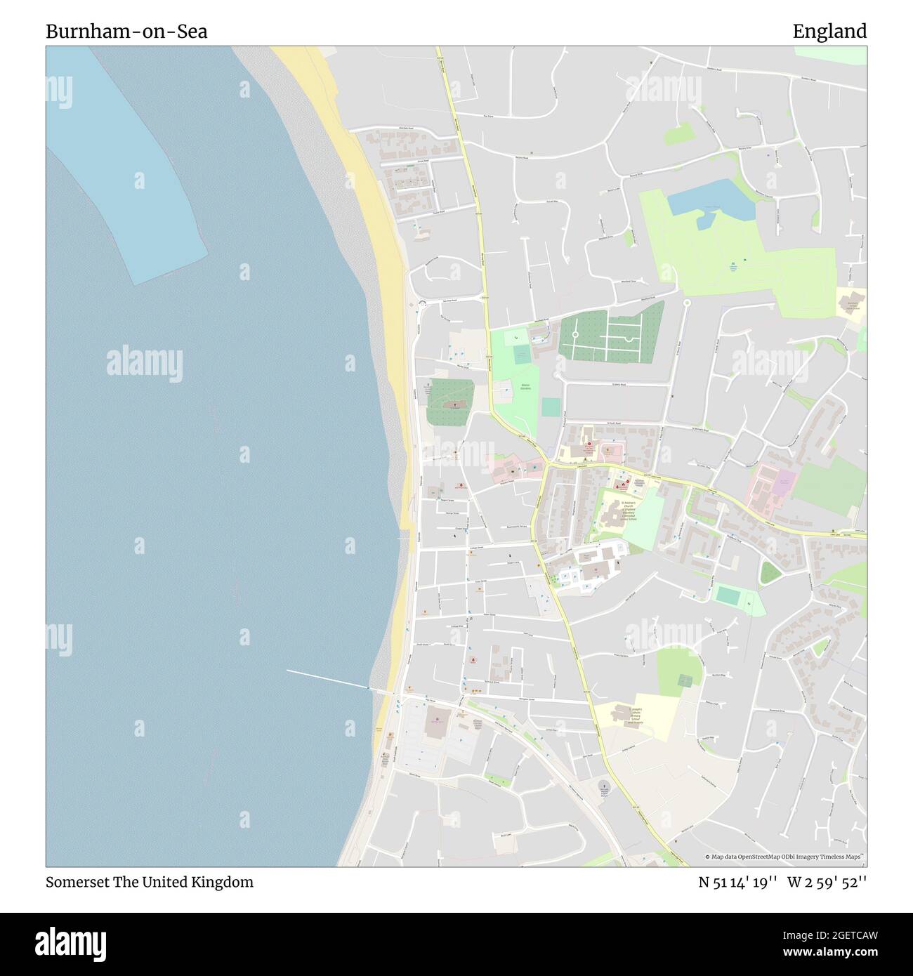 Map of burnham on sea hi-res stock photography and images - Alamy