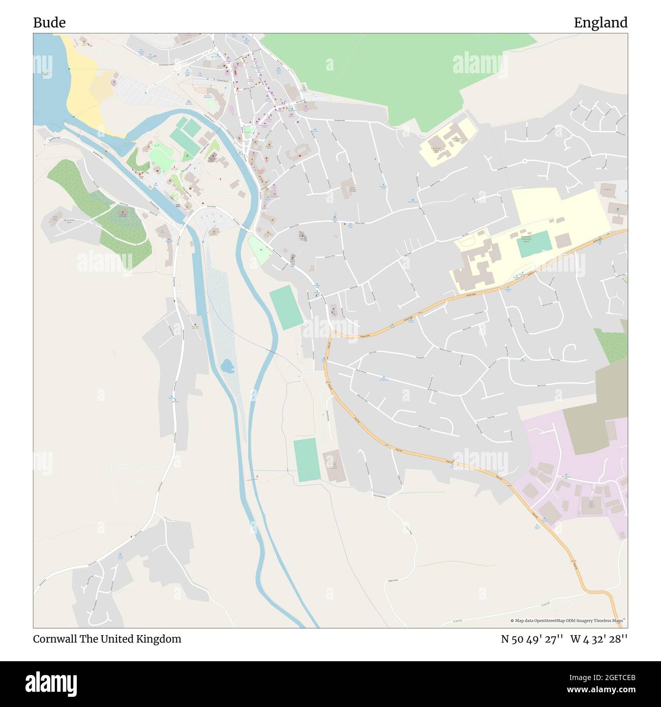 Map of bude Cut Out Stock Images & Pictures - Alamy