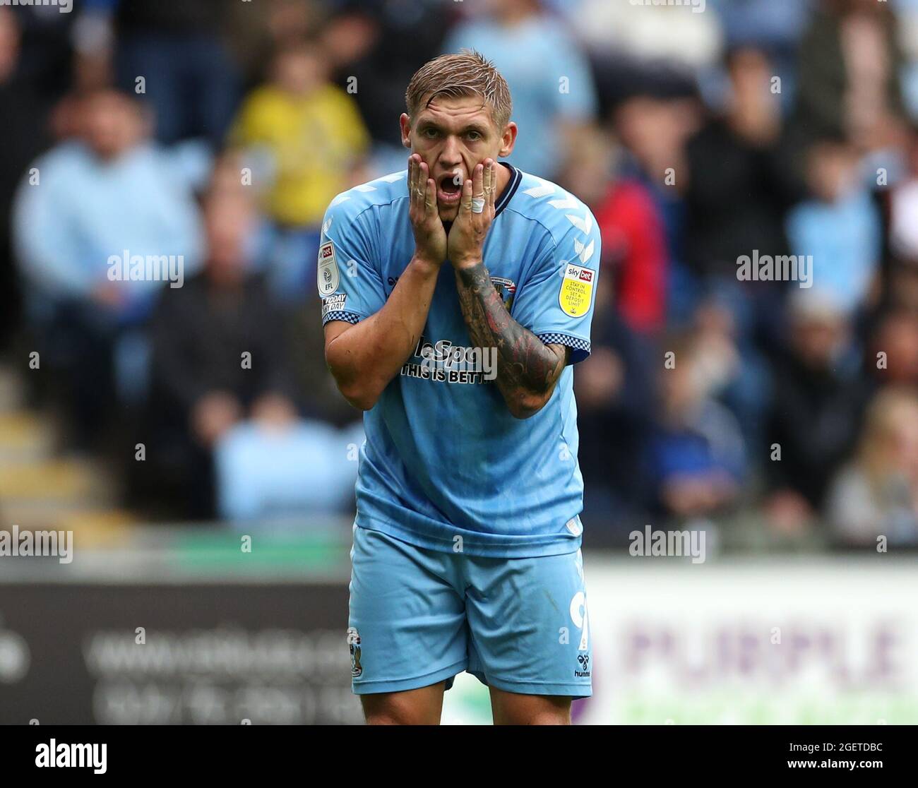 Coventry City's Martyn Waghorn reacts during the Sky Bet Championship ...