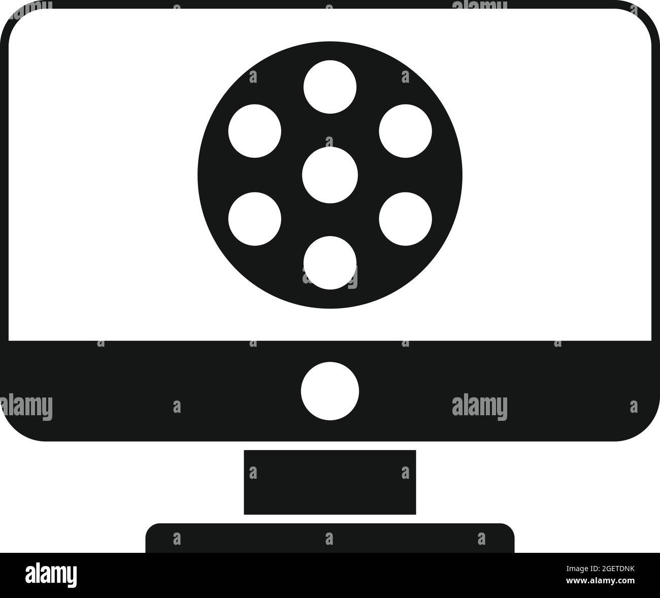 Pc video edit icon simple vector. Mobile editor Stock Vector Image ...