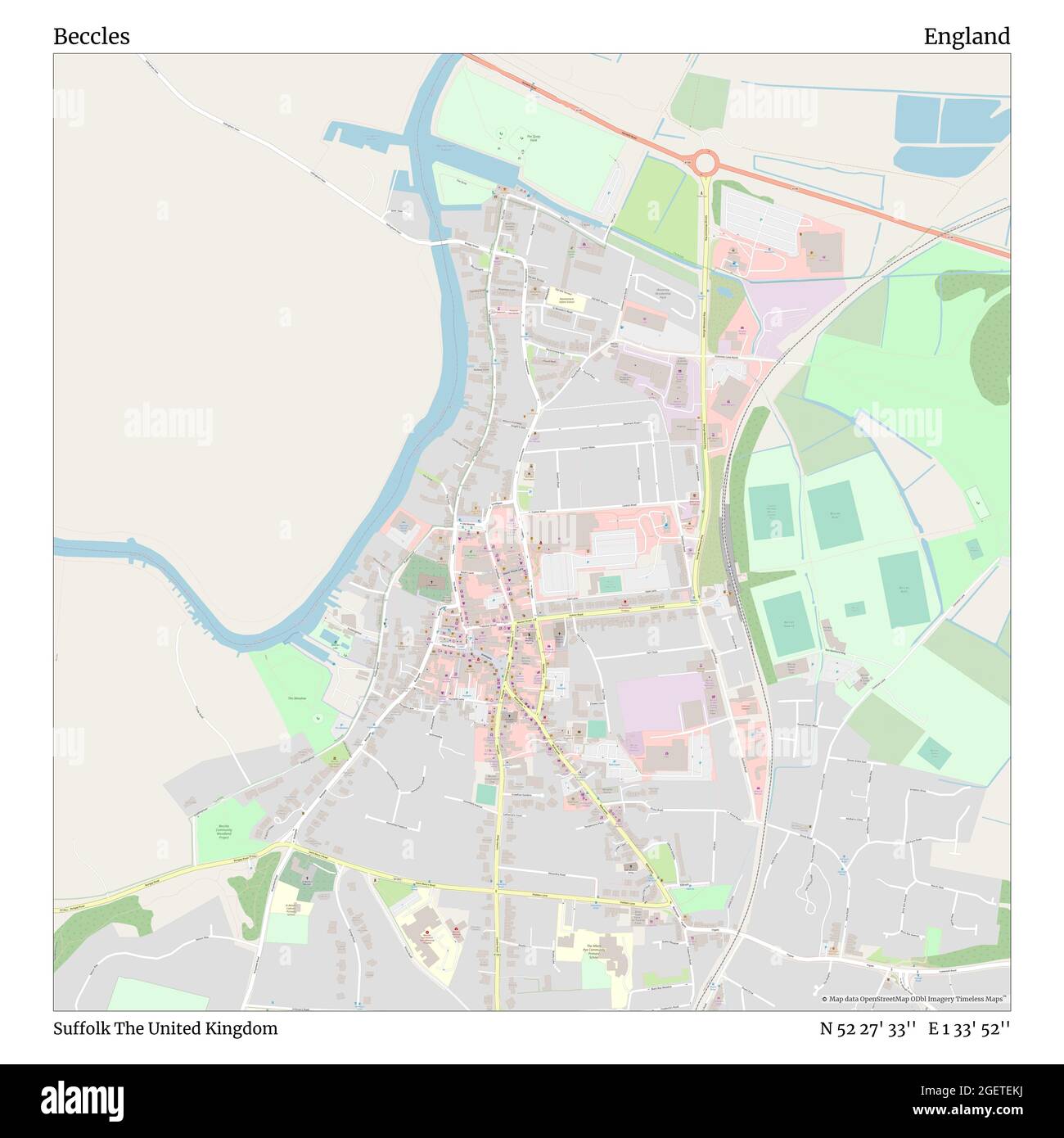 Map of beccles Cut Out Stock Images & Pictures - Alamy