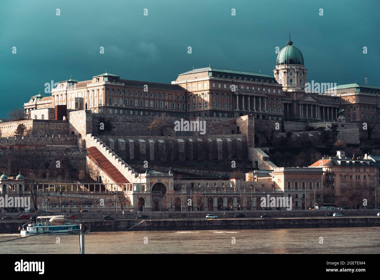 Buda Castle Royal Palace and Danube river. Budapest, Hungary Stock ...