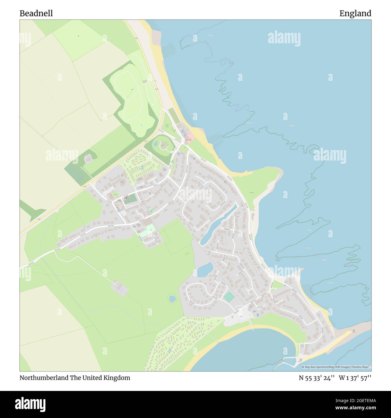 Beadnell map Cut Out Stock Images & Pictures - Alamy