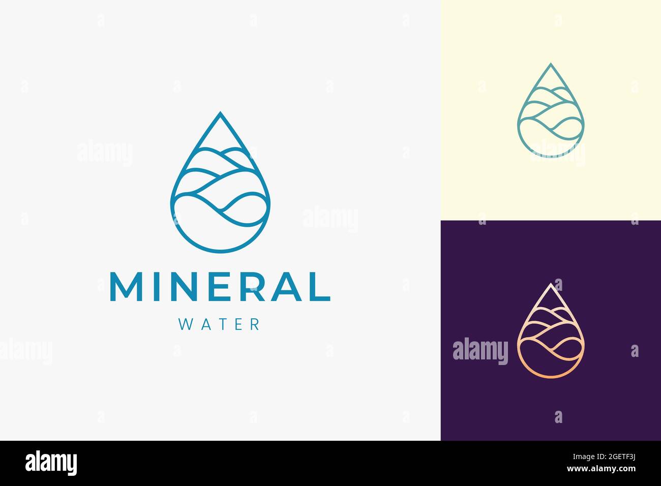 Beach or water logo template in simple mono line and modern shape Stock ...