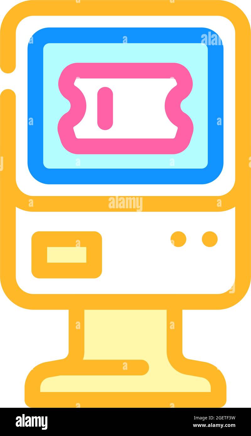ticket vending machine color icon vector illustration Stock Vector ...
