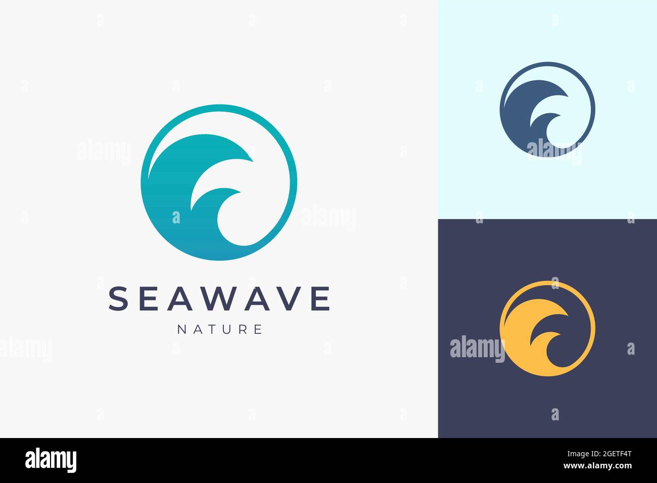 Ocean wave logo template in simple and clean shape Stock Vector Image ...