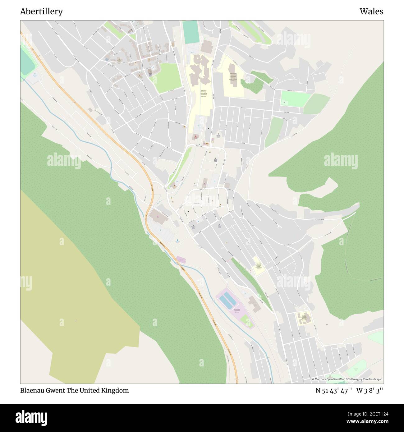 Map of abertillery Cut Out Stock Images & Pictures - Alamy