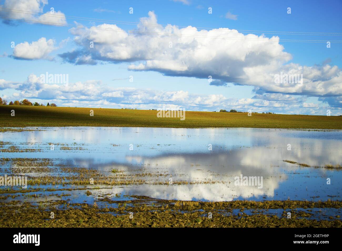 Landscape of a valley in Europe under the Cloudy skies Stock Photo - Alamy