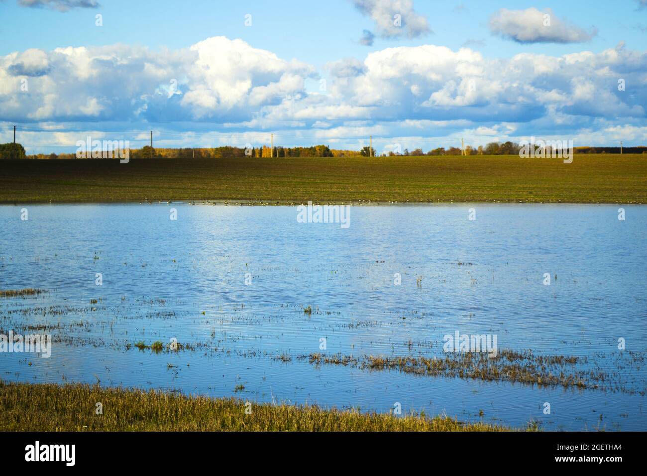 Landscape of a valley in Europe under the Cloudy skies Stock Photo - Alamy