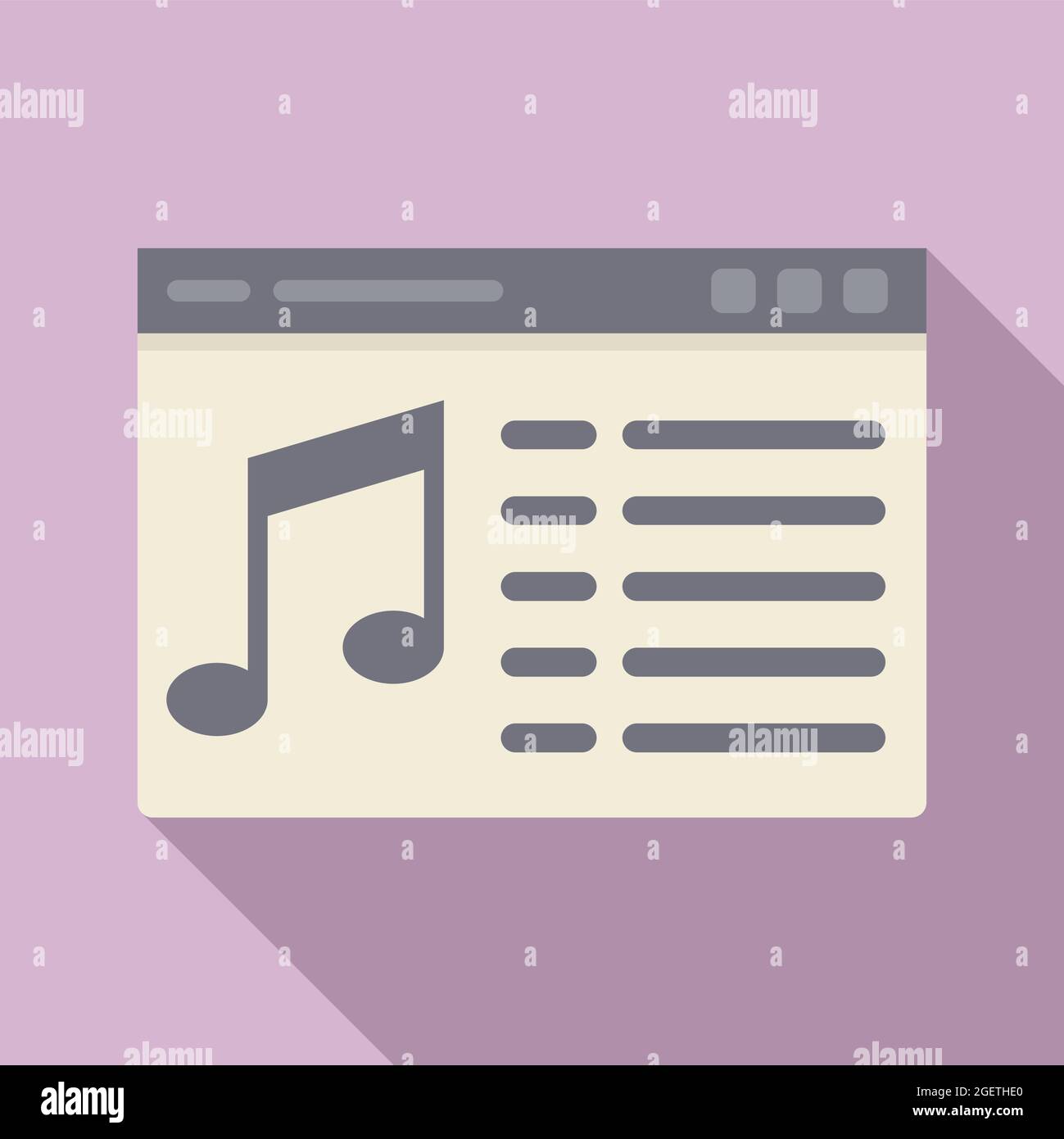 Web playlist icon flat vector. Play layout Stock Vector Image & Art - Alamy