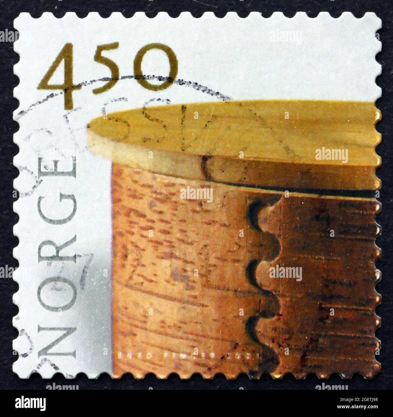 NORWAY - CIRCA 2001: a stamp printed in the Norway shows Birch Bark ...