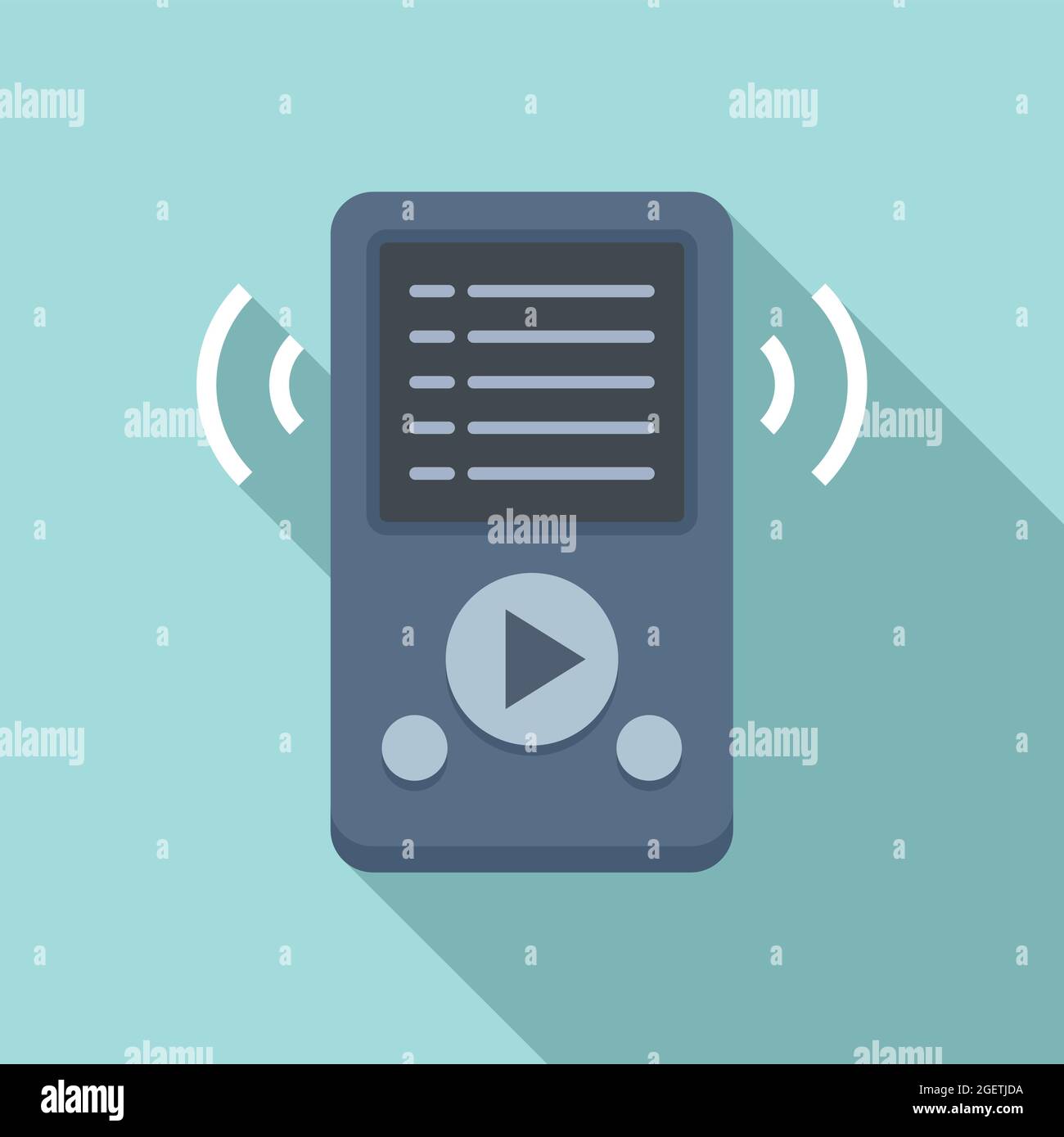 Music player playlist icon flat vector. Song list app Stock Vector ...