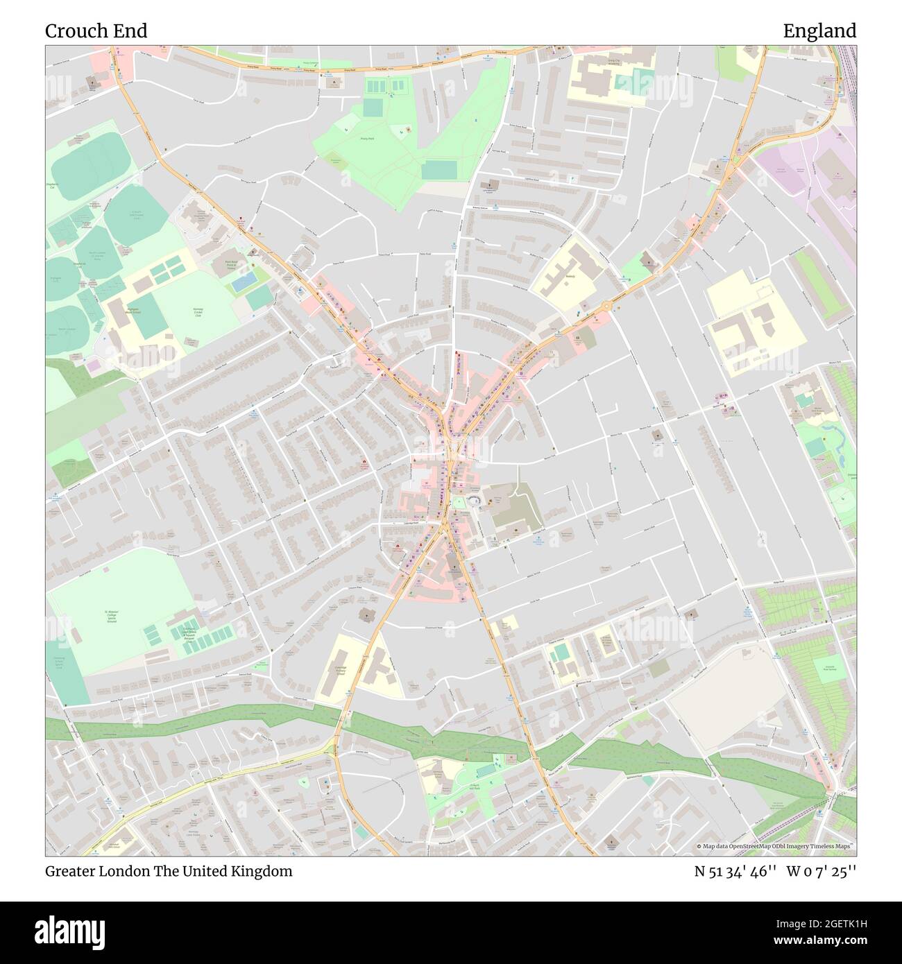 Crouch End, Greater London, United Kingdom, England, N 51 34' 46'', W 0 ...
