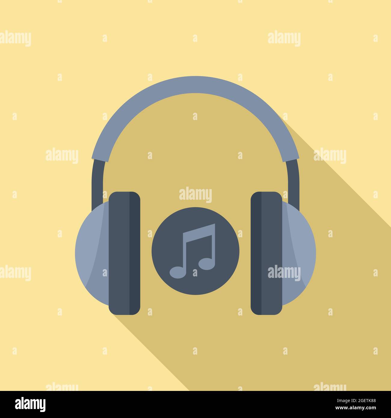 Music headphone icon flat vector. Listen radio Stock Vector Image & Art ...