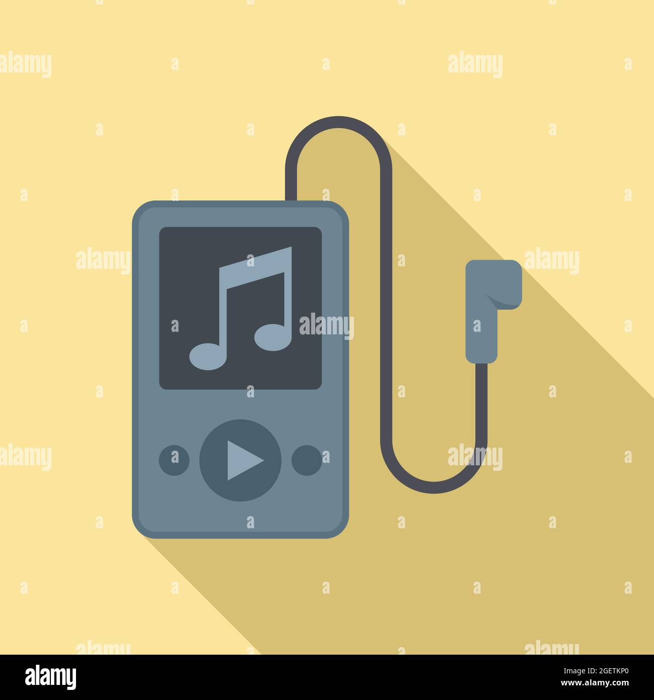 Music player icon flat vector. Playlist song Stock Vector Image & Art ...