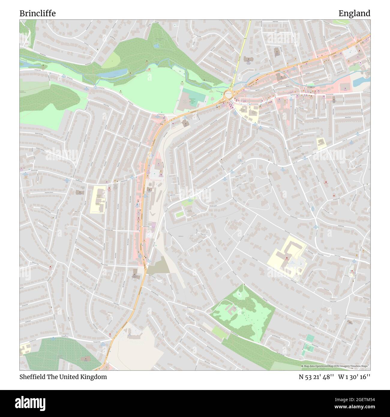 Sheffield road map hi-res stock photography and images - Alamy