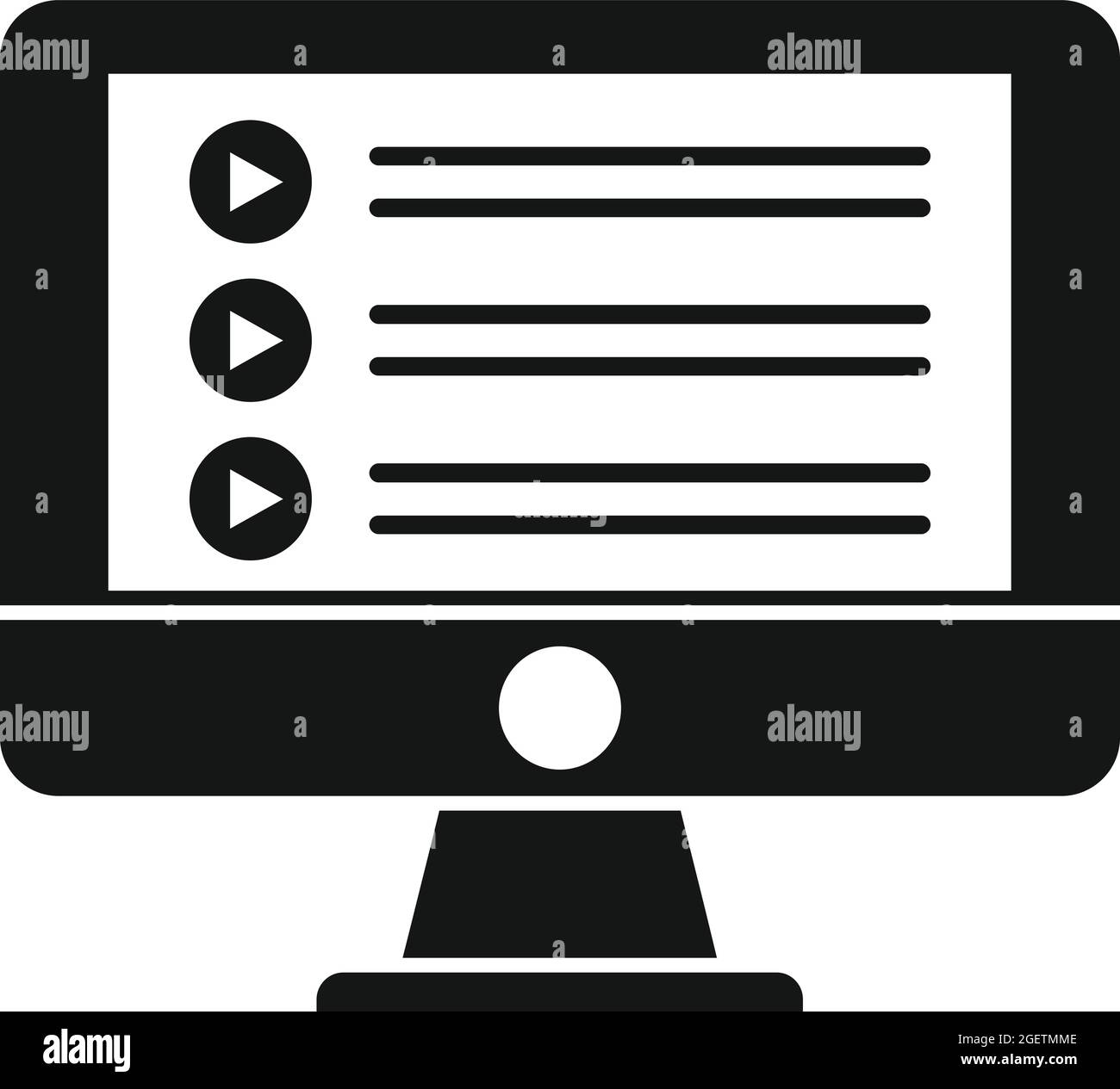 Pc playlist icon simple vector. Audio radio Stock Vector Image & Art ...
